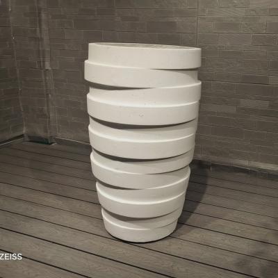 China Texture Surface Fiber Clay Planter Waterproof Fireproof And Frost Resistant for sale