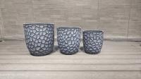 China Fiber Clay Planter Frost Resistant Round Modern Texture Custom Color 400mm for sale