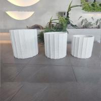 China Fiber Clay Planter D580xH980mm Round Frost Resistant Lightweight for Patio Garden Camping Burners Heater for sale