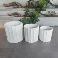 China Fiber Clay Planter D580xH980mm Round Frost Resistant Lightweight for Patio Garden Camping Burners Heater for sale