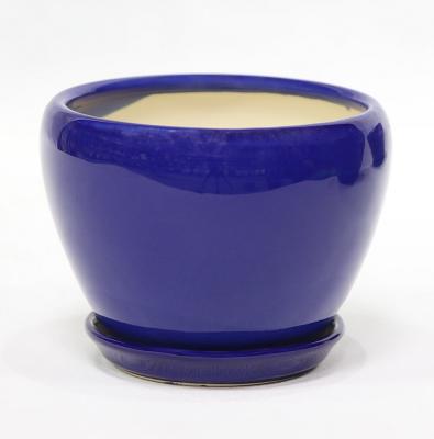 China QUANGUI QG-CM021 Glossy Ceramic Pot Round Small Indoor Planter Custom Color for sale