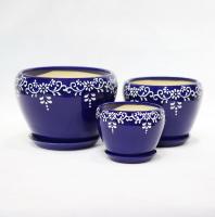 China QUANGUI QG-CM021 Glossy Ceramic Pot Round Small Indoor Planter Custom Color for sale
