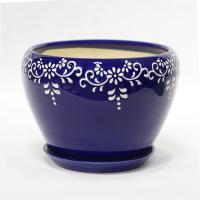 China QUANGUI QG-CM021 Glossy Ceramic Pot Round Small Indoor Planter Custom Color for sale