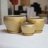 China QUANGUI QG-CM021 Glossy Ceramic Pot Round Small Indoor Planter Custom Color for sale