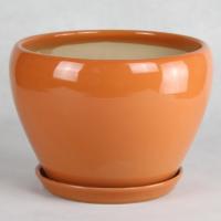 China QUANGUI QG-CM021 Glossy Ceramic Pot Round Small Indoor Planter Custom Color for sale