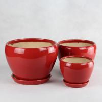 China QUANGUI QG-CM021 Glossy Ceramic Pot Round Small Indoor Planter Custom Color for sale