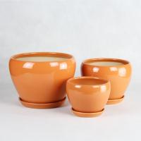 China QUANGUI QG-CM021 Glossy Ceramic Pot Round Small Indoor Planter Custom Color for sale