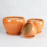 China QUANGUI QG-CM021 Glossy Ceramic Pot Round Small Indoor Planter Custom Color for sale