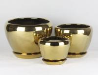 China QUANGUI QG-CM021 Glossy Ceramic Pot Round Small Indoor Planter Custom Color for sale