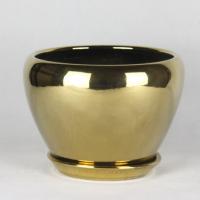 China QUANGUI QG-CM021 Glossy Ceramic Pot Round Small Indoor Planter Custom Color for sale