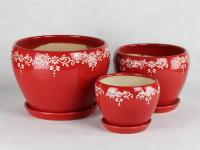 China QUANGUI QG-CM021 Glossy Ceramic Pot Round Small Indoor Planter Custom Color for sale