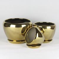 China QUANGUI QG-CM021 Glossy Ceramic Pot Round Small Indoor Planter Custom Color for sale