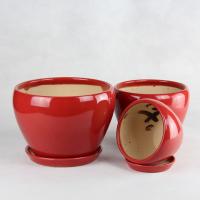 China QUANGUI QG-CM021 Glossy Ceramic Pot Round Small Indoor Planter Custom Color for sale