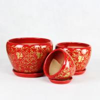 China QUANGUI QG-CM021 Glossy Ceramic Pot Round Small Indoor Planter Custom Color for sale