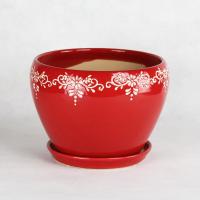 China QUANGUI QG-CM021 Glossy Ceramic Pot Round Small Indoor Planter Custom Color for sale