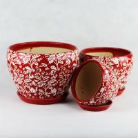 China QUANGUI QG-CM021 Glossy Ceramic Pot Round Small Indoor Planter Custom Color for sale