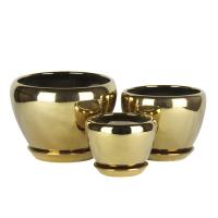 China QUANGUI QG-CM021 Glossy Ceramic Pot Round Small Indoor Planter Custom Color for sale