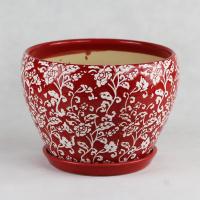 China QUANGUI QG-CM021 Glossy Ceramic Pot Round Small Indoor Planter Custom Color for sale