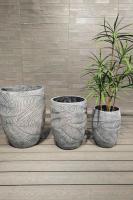 China Custom Fiber Clay Planter Modern Frost Resistant Durable Lightweight 3 Sizes for sale