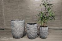 China Custom Fiber Clay Planter Modern Frost Resistant Durable Lightweight 3 Sizes for sale