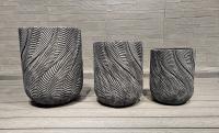 China Frost Resistant Fiber Cement Planter Hand Carved Durable Lightweight D440H560 for sale