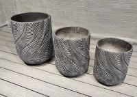 China Frost Resistant Fiber Cement Planter Hand Carved Durable Lightweight D440H560 for sale