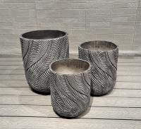 China Frost Resistant Fiber Cement Planter Hand Carved Durable Lightweight D440H560 for sale