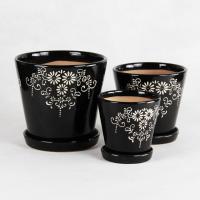 China Customizable Ceramic Pots For  Gardening In Different Colors for sale
