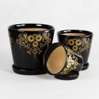 China Customizable Ceramic Pots For  Gardening In Different Colors for sale