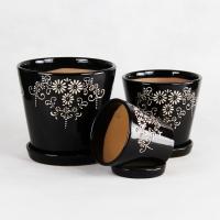 China Customizable Ceramic Pots For  Gardening In Different Colors for sale