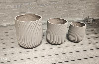 China Round Fiber Clay Planter Durable Waterproof Fireproof for Charcoal Oven Camping Burner Barbecue for sale