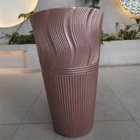 China Fiber Clay Planter Round D320xH550 Modern Durable for Garden Patio for sale