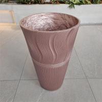 China Fiber Clay Planter Round D320xH550 Modern Durable for Garden Patio for sale