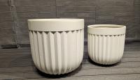 China Fiber Clay Planter Waterproof Fireproof Durable Outdoor Round 520mm Height for sale