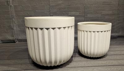 China Fiber Clay Planter Waterproof Fireproof Durable Outdoor Round 520mm Height for sale