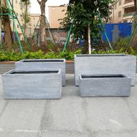 China Quangui Modern Fiber Clay Planter Round Powder Coated D440x390mm for sale