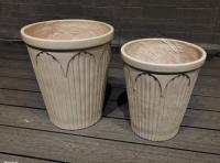 China Fiber Clay Planter QG-288 White Custom Colors 5-6 Years Outdoor Durable for sale