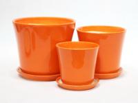 China QUANGUI QG-CM021 Small Ceramic Pots with Drainage Holes Modern Glossy Round Planters for sale