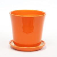 China QUANGUI QG-CM021 Small Ceramic Pots with Drainage Holes Modern Glossy Round Planters for sale