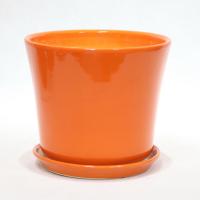 China QUANGUI QG-CM021 Small Ceramic Pots with Drainage Holes Modern Glossy Round Planters for sale