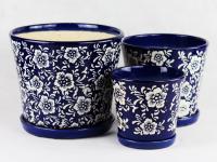 China QUANGUI QG-CM021 Small Ceramic Pots with Drainage Holes Modern Glossy Round Planters for sale