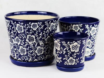China QUANGUI QG-CM021 Small Ceramic Pots with Drainage Holes Modern Glossy Round Planters for sale