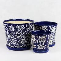 China QUANGUI QG-CM021 Small Ceramic Pots with Drainage Holes Modern Glossy Round Planters for sale