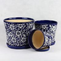 China QUANGUI QG-CM021 Small Ceramic Pots with Drainage Holes Modern Glossy Round Planters for sale