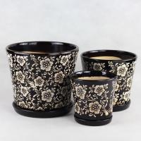 China QUANGUI QG-CM021 Small Ceramic Pots with Drainage Holes Modern Glossy Round Planters for sale