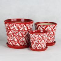 China QUANGUI QG-CM021 Small Ceramic Pots with Drainage Holes Modern Glossy Round Planters for sale