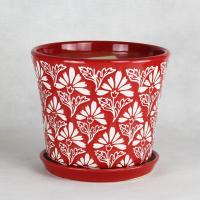 China QUANGUI QG-CM021 Small Ceramic Pots with Drainage Holes Modern Glossy Round Planters for sale