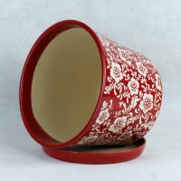 China QUANGUI QG-CM021 Small Ceramic Pots with Drainage Holes Modern Glossy Round Planters for sale