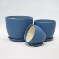 China QUANGUI QG-CM021 Modern Glossy Ceramic Pot with Drainage Hole for Indoor Plants for sale