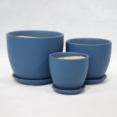 China QUANGUI QG-CM021 Modern Glossy Ceramic Pot with Drainage Hole for Indoor Plants for sale